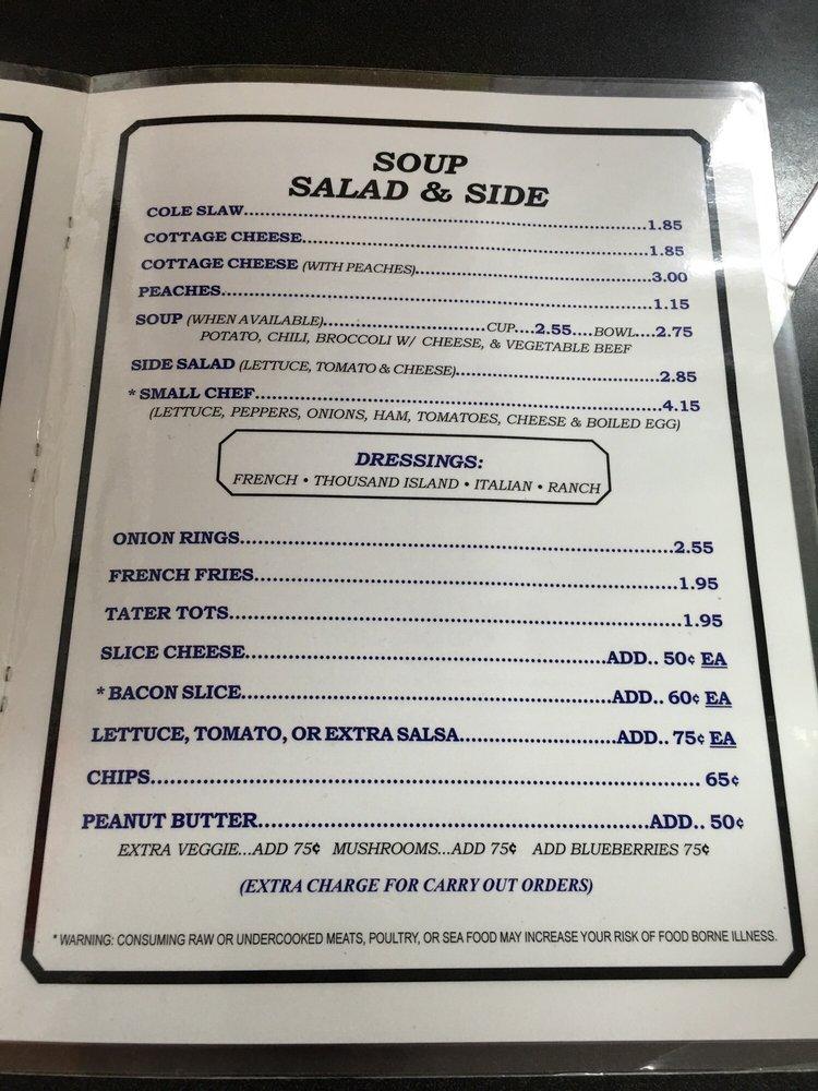 Menu at 9th Street Cafe, Marion