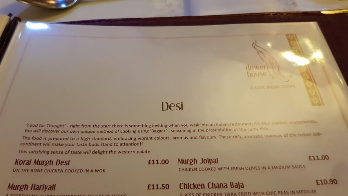 Menu at Dower House restaurant, Doncaster, 1 Market Pl
