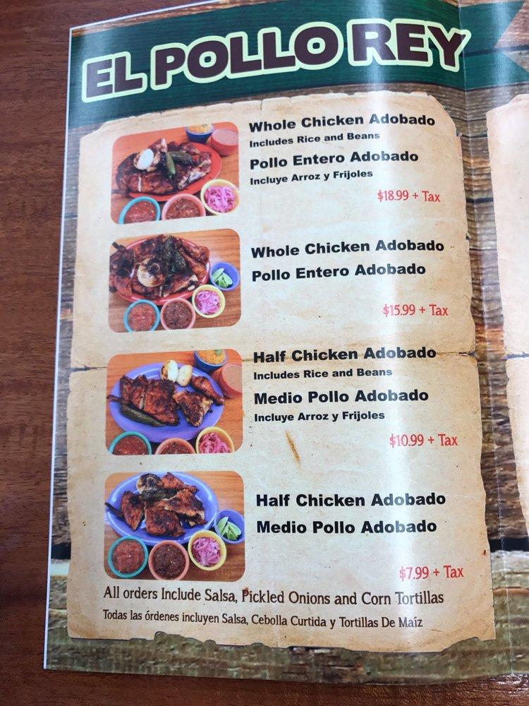 Carta de barbacoa El Pollo Rey, Seaside
