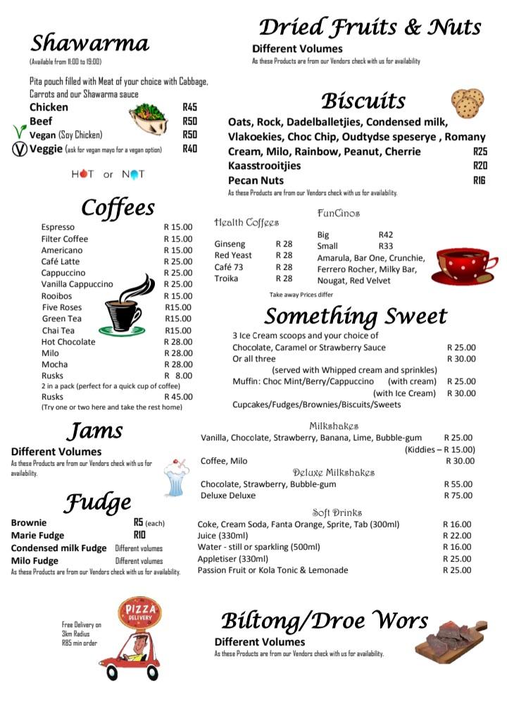 Speisekarte von Greenstone Trading Post cafe, Barberton
