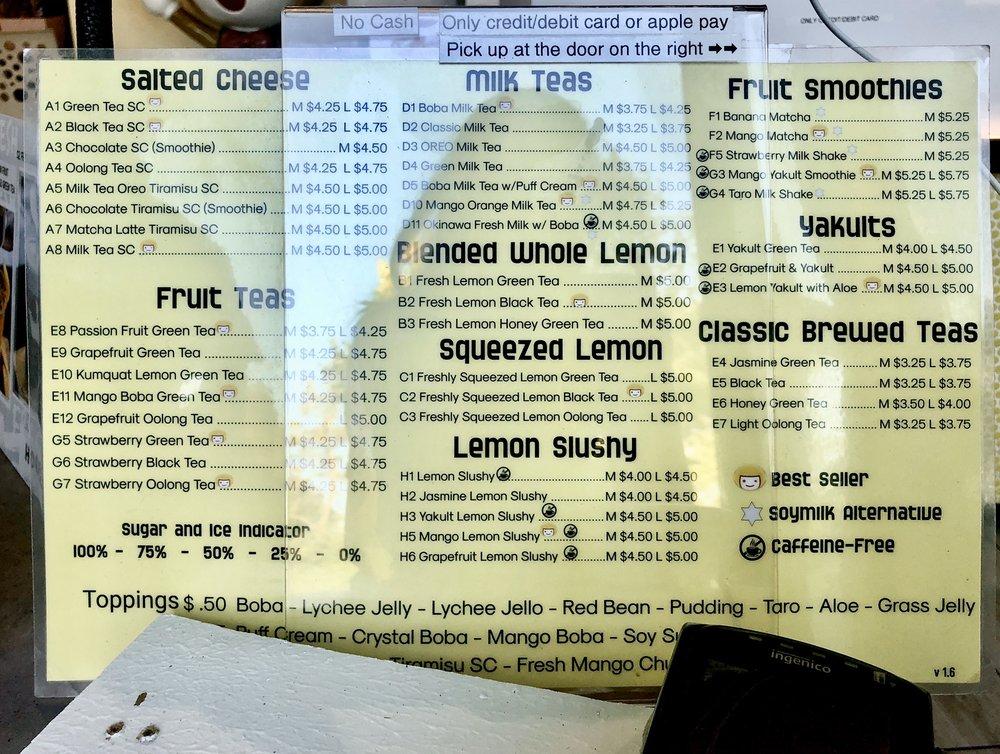 Menu at Happy Lemon pub & bar, Sunnyvale, 520 Lawrence Expy
