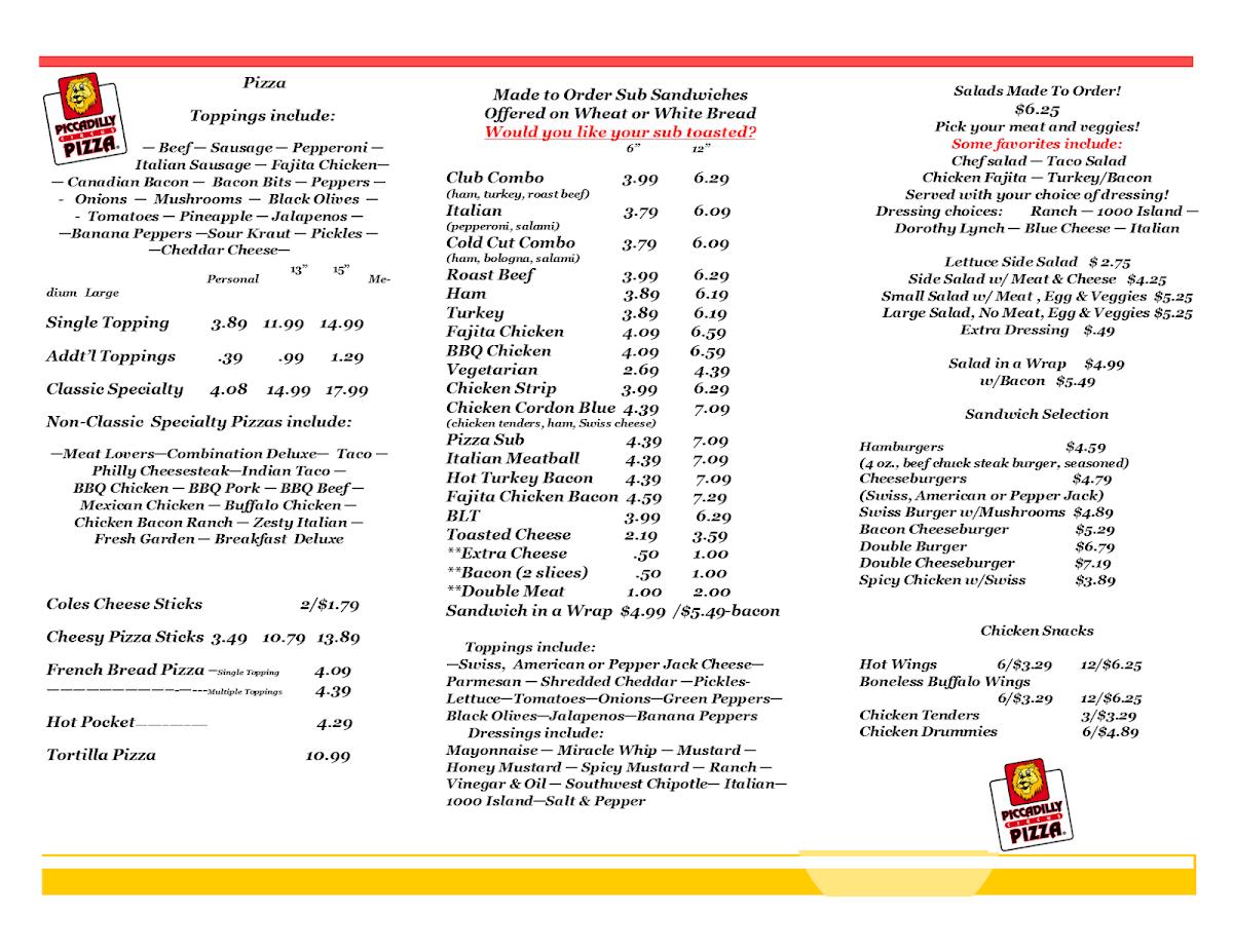 Menu at Wauneta Crossroads restaurant, Wauneta