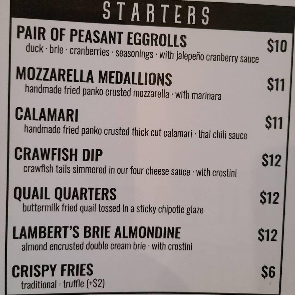 Menu at Peasant Village Restaurant, San Angelo