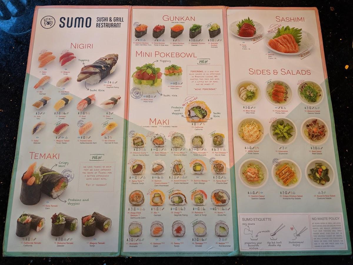 Speisekarte von Sumo, Haarlem, Kruisstraat 9