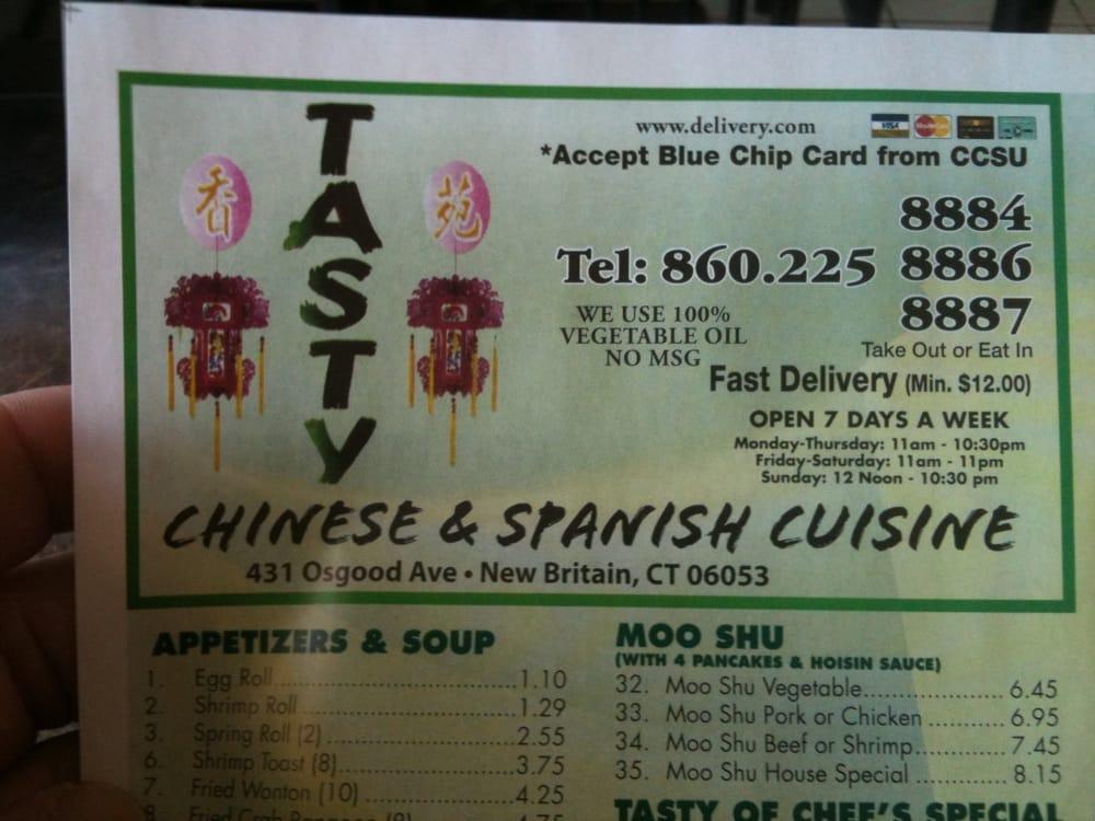 Menu at Tasty Chinese Restaurant, New Britain