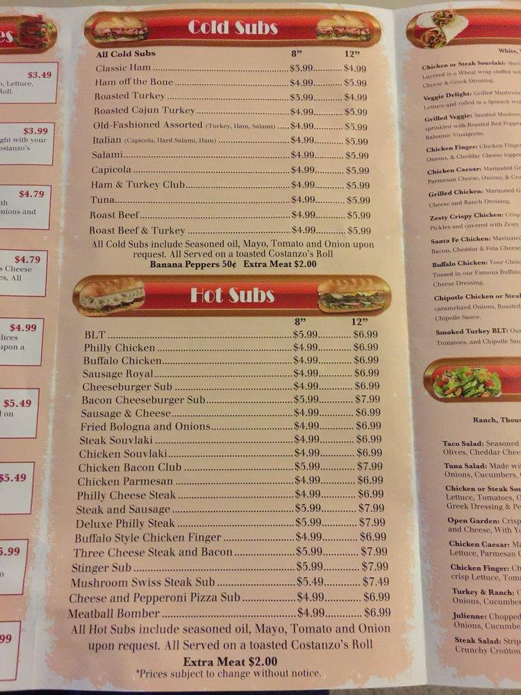Menu at The Corner Store restaurant, Buffalo, Delaware Ave