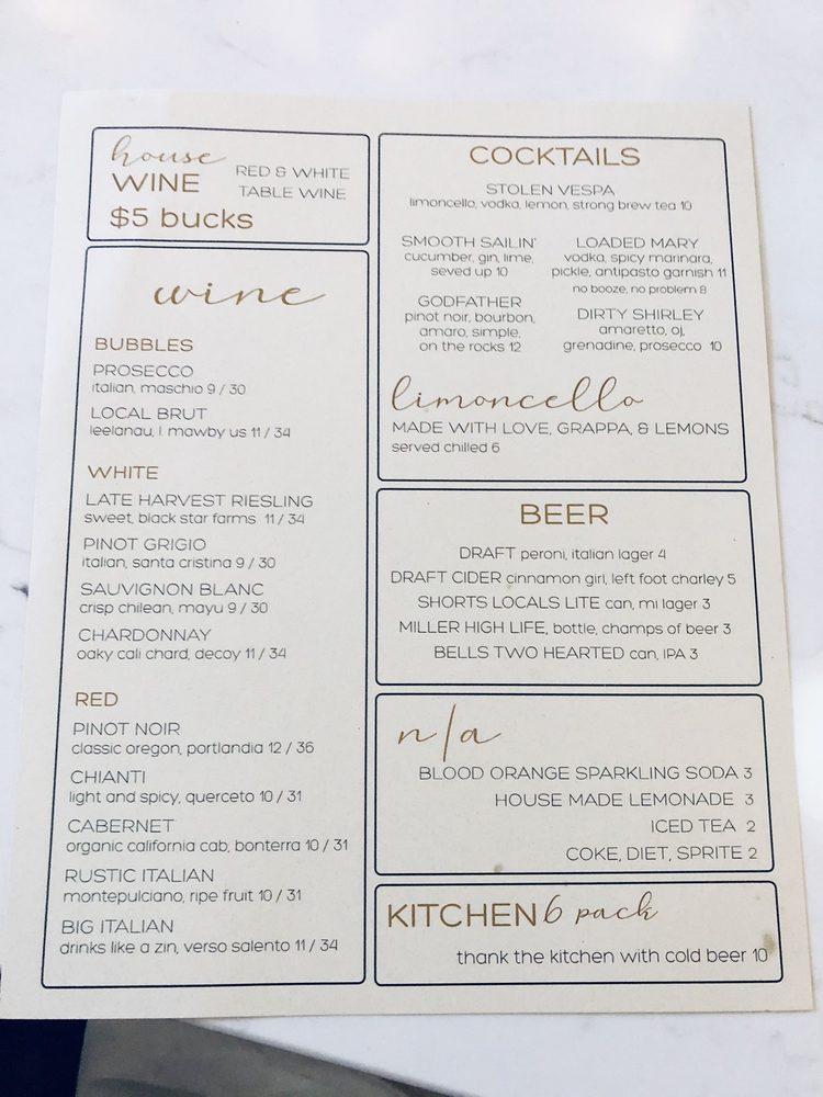 Menu at The Flying Noodle - Italian Pasta House pub & bar, Traverse City