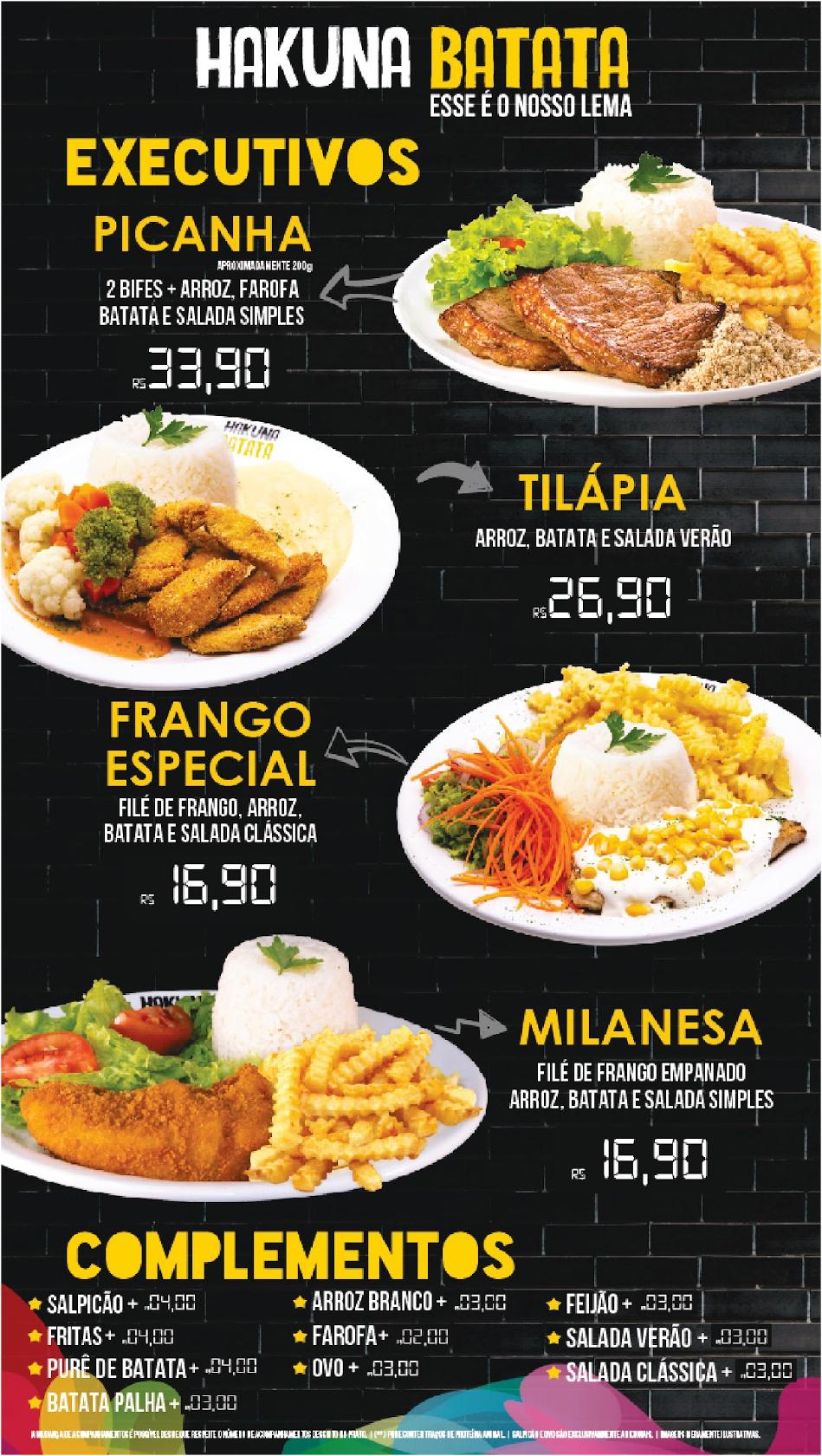 Menu at Hakuna Batata João Monlevade restaurant, João Monlevade
