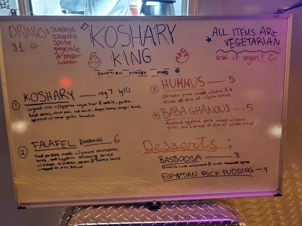 Menu at Koshary King restaurant, Columbus