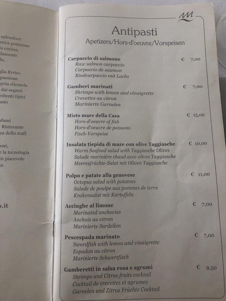 Menu da Ristorante PIzzeria Nettuno, Rapallo