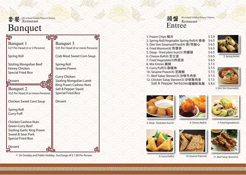 Menu at Riverland Golden Palace Restaurant, Renmark