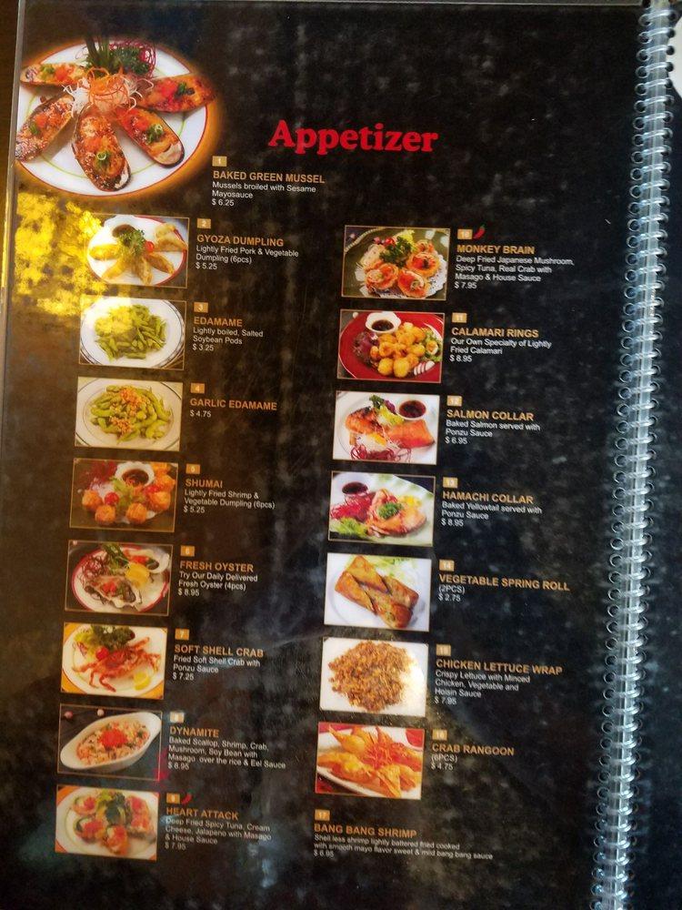Menu at Sakura's Sushi and Grill restaurant, Kingman