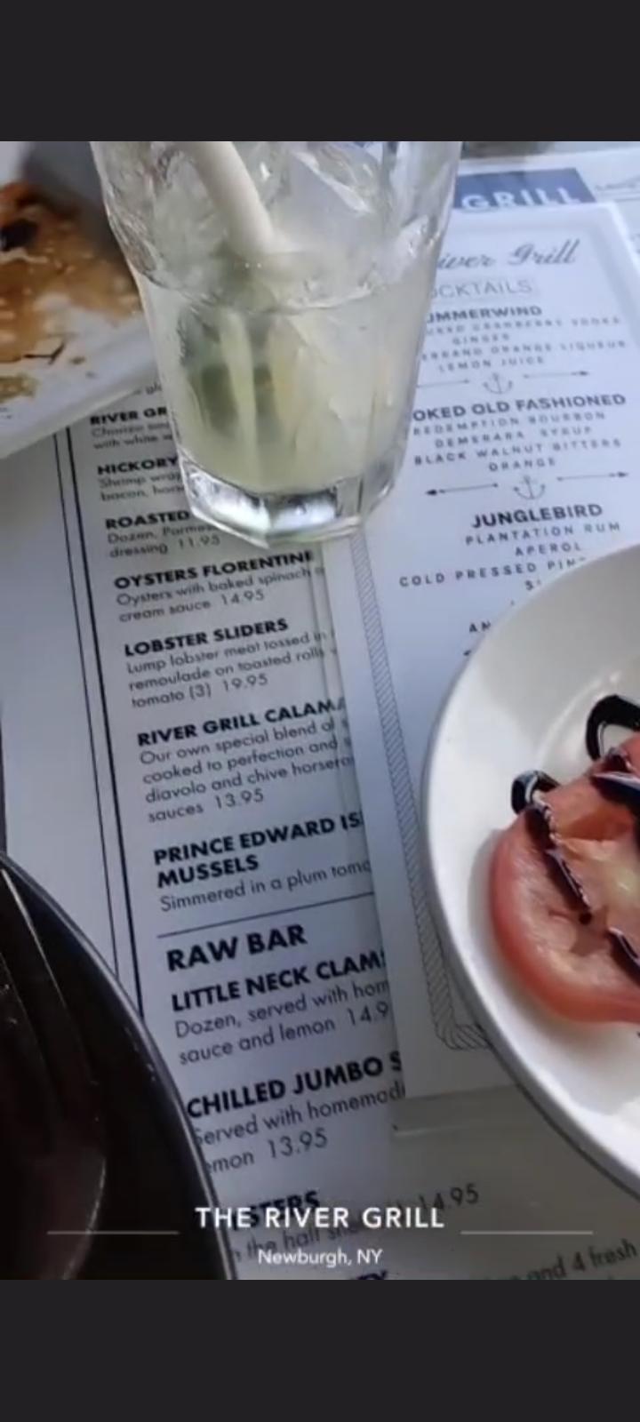 Menu at The River Grill restaurant, Newburgh