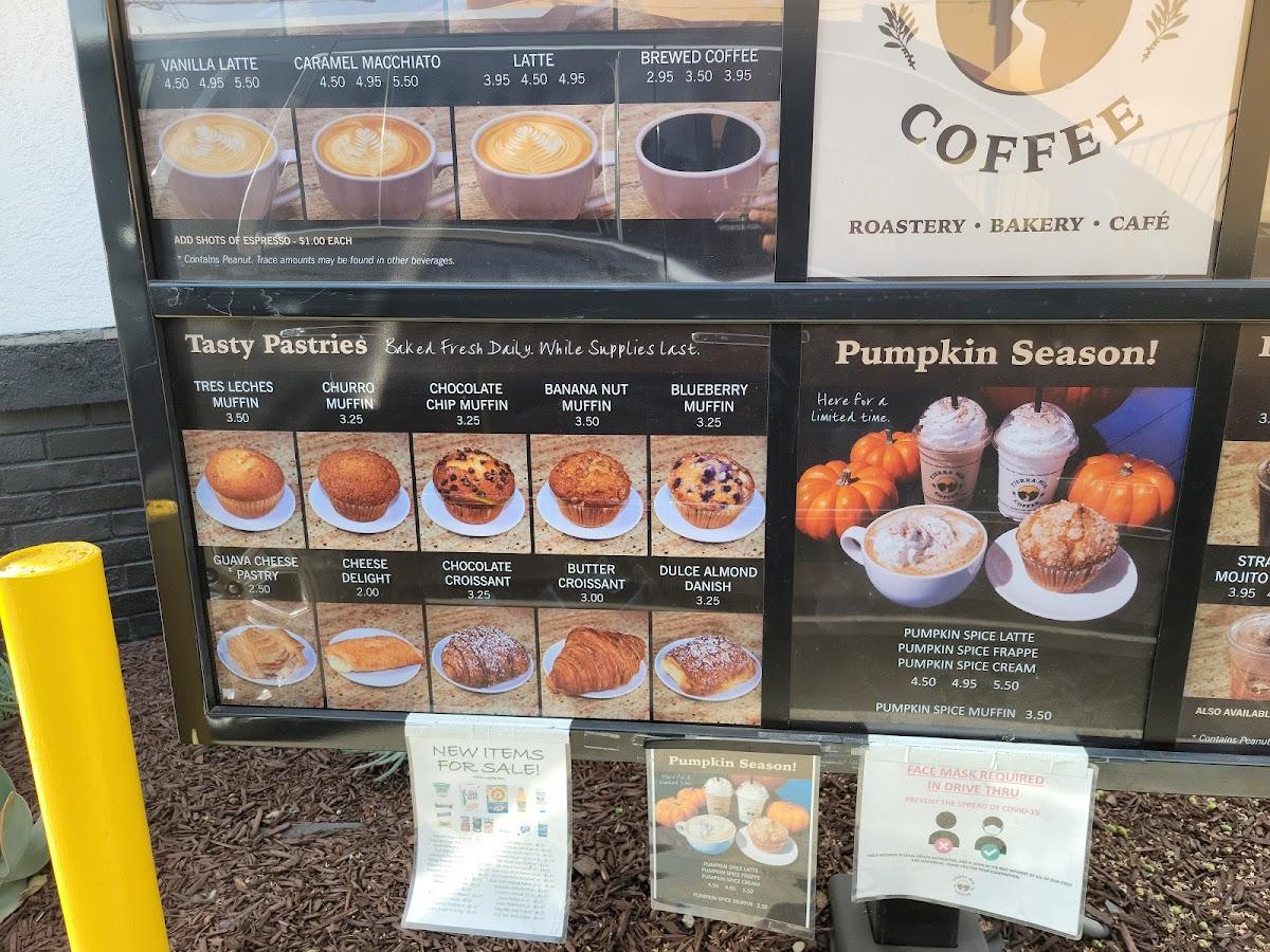 Menu at Tierra Mia Coffee Drive Thru restaurant, Pomona
