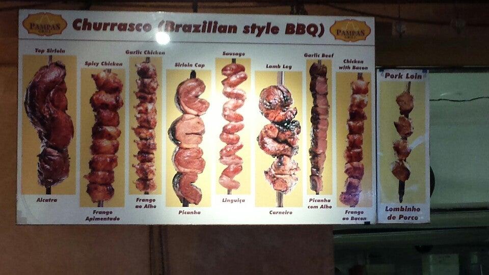 Menu at Pampas Grill Churrascaria restaurant, Los Angeles, W 3rd St