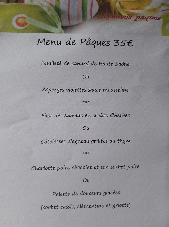 Menu at Restaurant Les Iris, Lyoffans