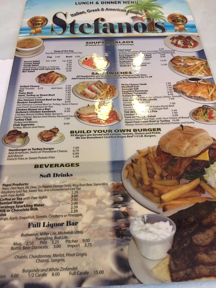 Menu at Stefano's Family Restaurant, Englewood