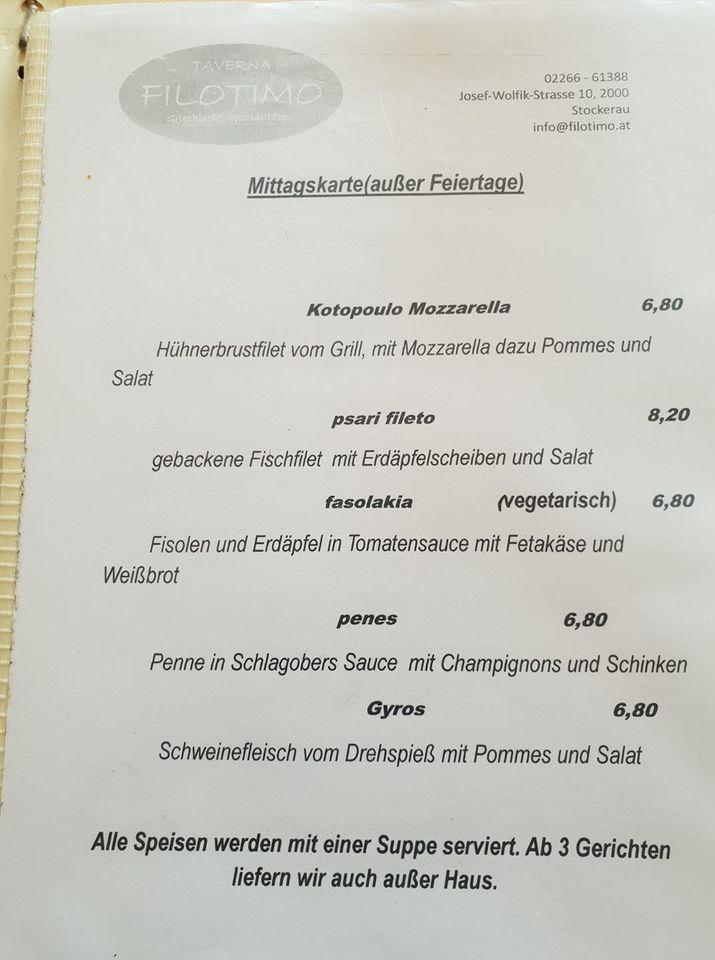 Speisekarte von Taverna Filotimo Griechische Spezialitäten restaurant ...