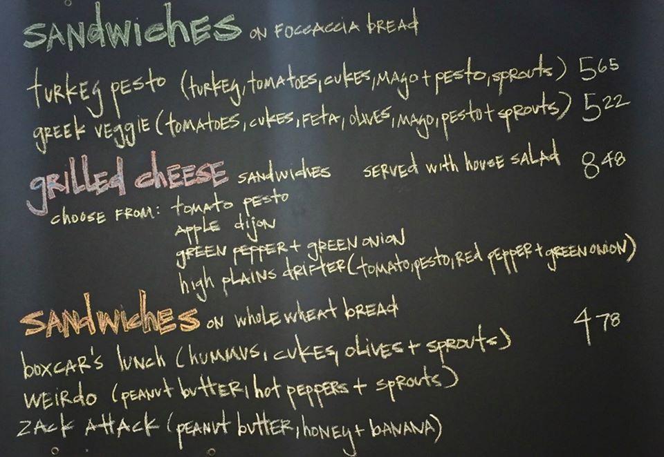 Menu at The Tall and Small Cafe, Antigonish