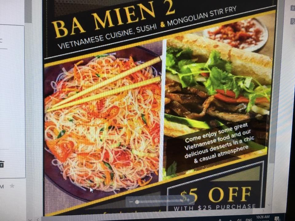 Menu at Ba Mien Bistro 2 restaurant, Spring