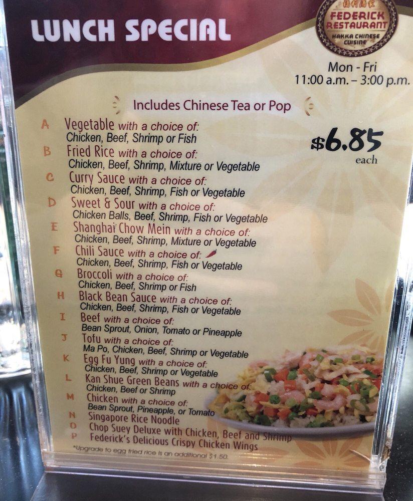 Menu at Federick Restaurant, Markham, 160 New Delhi Dr