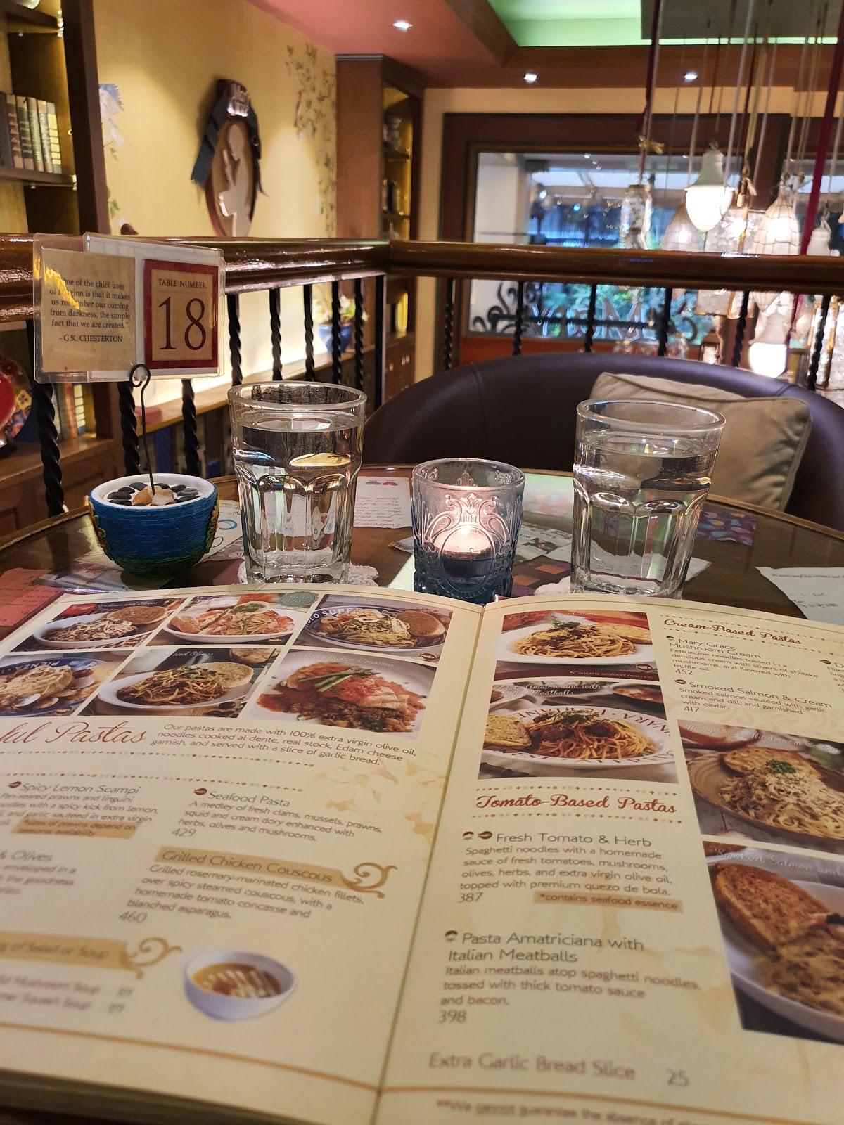 Menu at Mary Grace Cafe - Greenbelt 2, Makati, GF Greenbelt 2 Esperanza ...