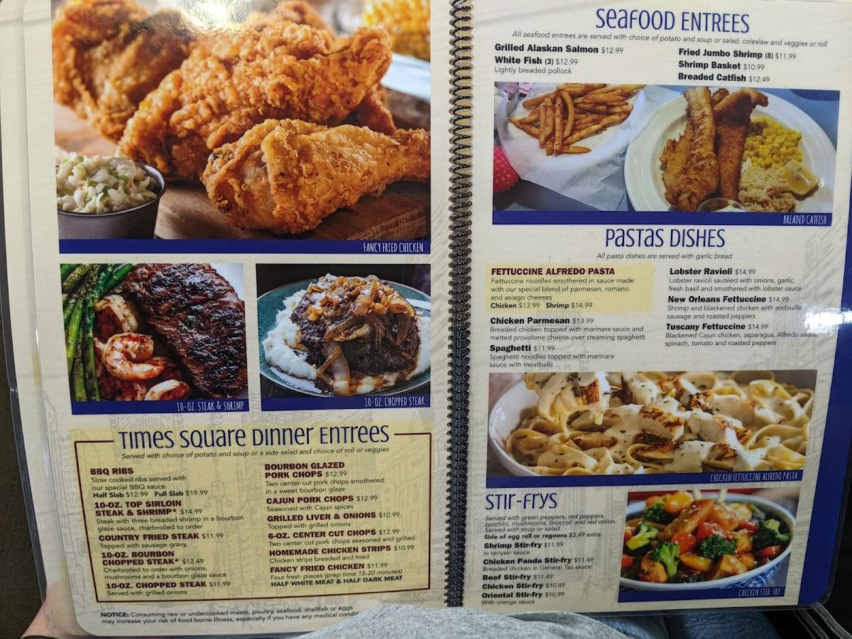 Menu at Time Square Cafe, South Whitley