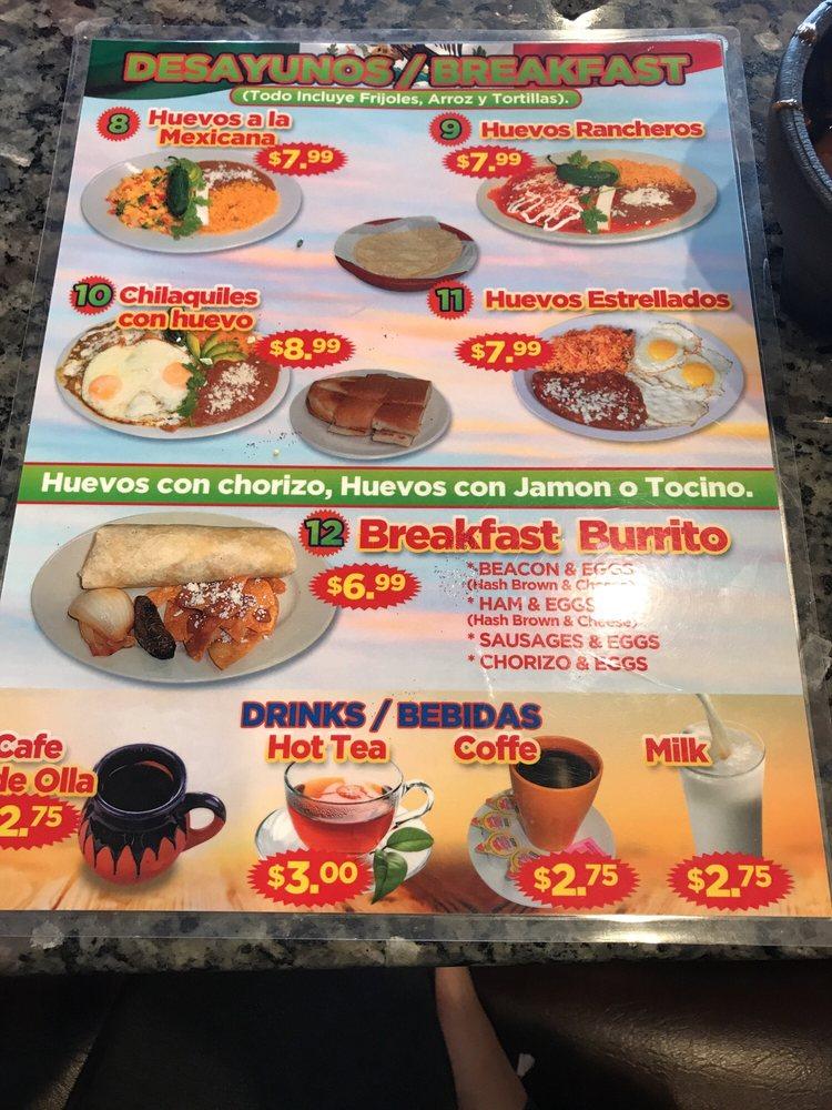 Menu at Maria's Restaurant Mexican Food, Garden Grove
