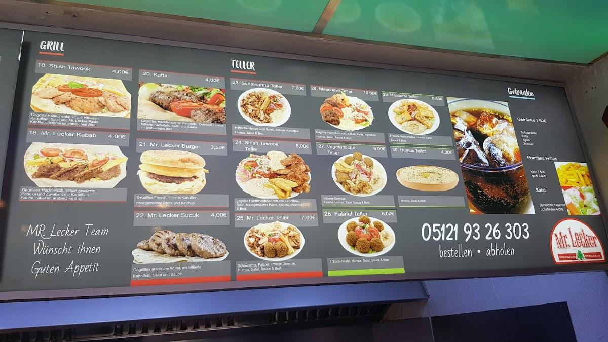 Menu at Mr. Lecker, orientalische Spezialitäten, Hildesheim