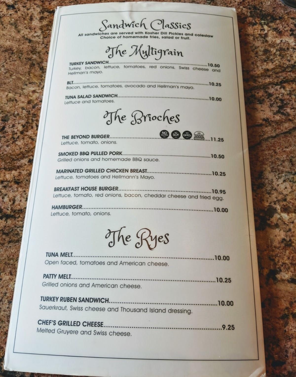 Menu at Breakfast House restaurant, Chicago, W Grand Ave