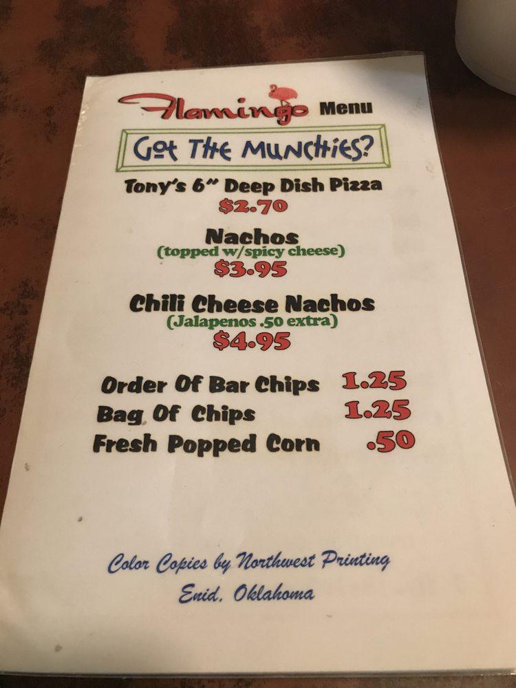 Menu at Flamingo Lounge pub & bar, Enid