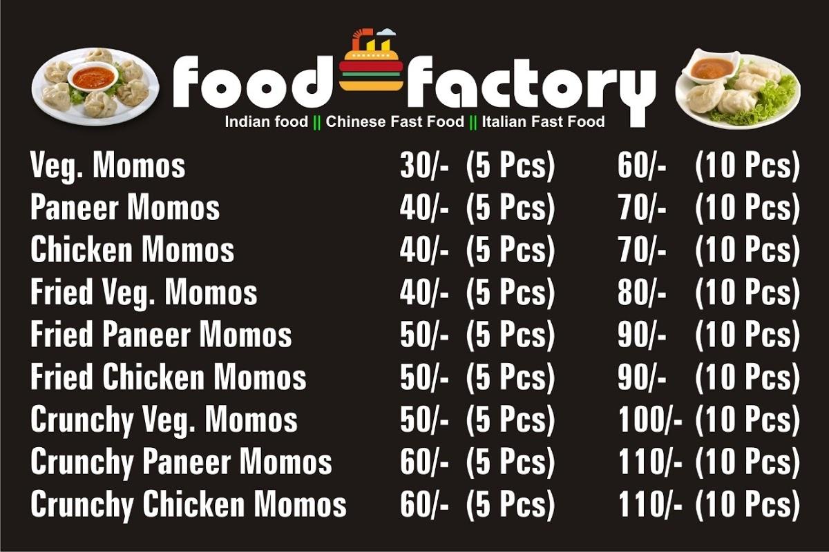 Menu at Food Factory, Delhi, X-Ing