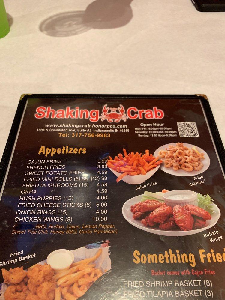 Menu at Shaking Crab desserts, Indianapolis