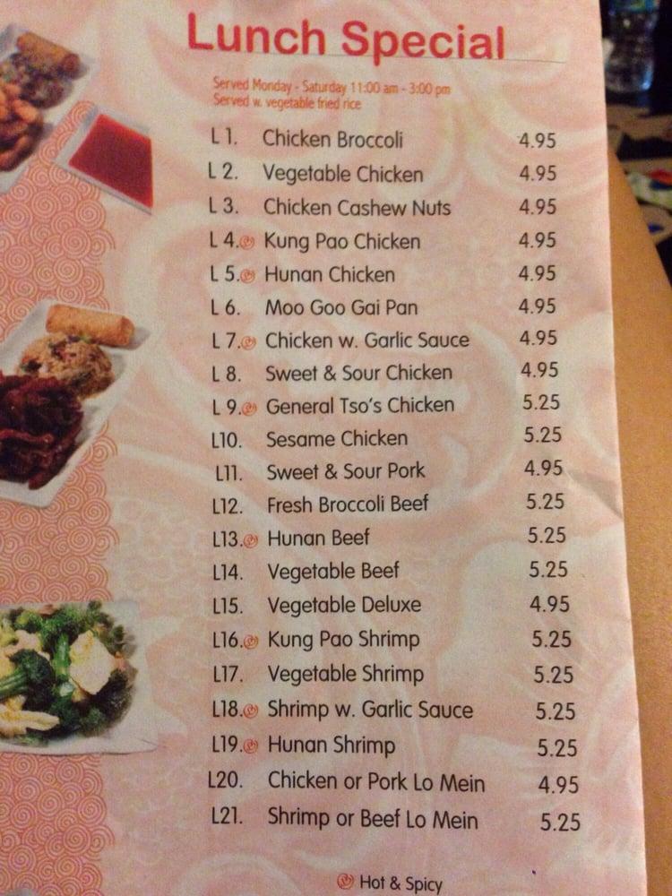 Menu at Top China restaurant, Bella Vista