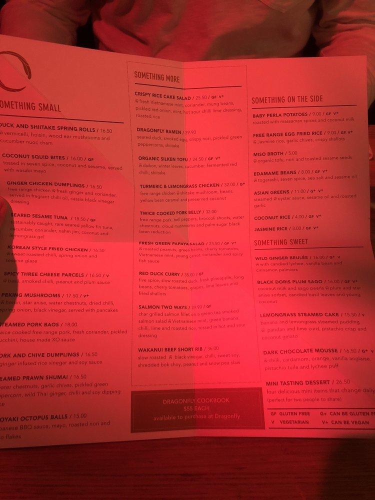 Menu at Dragonfly pub & bar, Wellington
