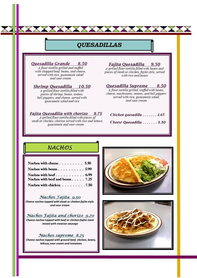 Menu at El Pueblito restaurant, Coffeyville