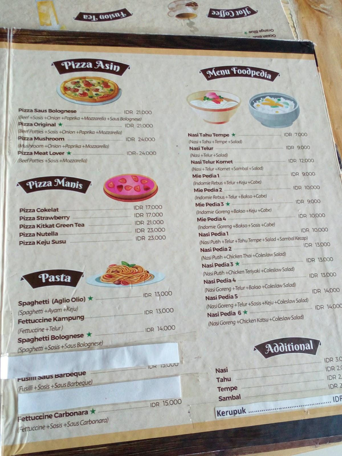 Menu at Foodpedia Bandung cafe, Bandung