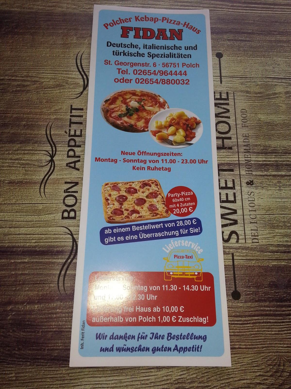 Menu at Polcher Kebap-Pizza-Haus Fidan, Polch