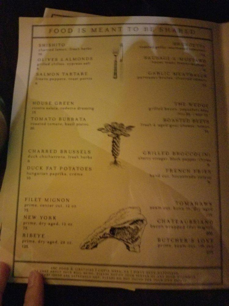 Menu at Arc Food & Libations pub & bar, Costa Mesa