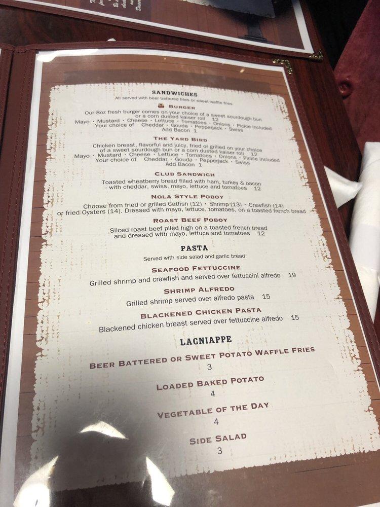 Menu at Central City Steak And Seafood steakhouse, Baton Rouge