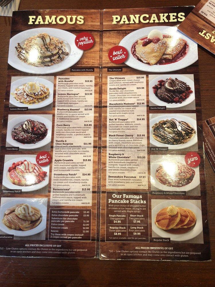 Menu at Pancakes On The Rocks pizzeria, Sydney, Shop 230 Habourside ...