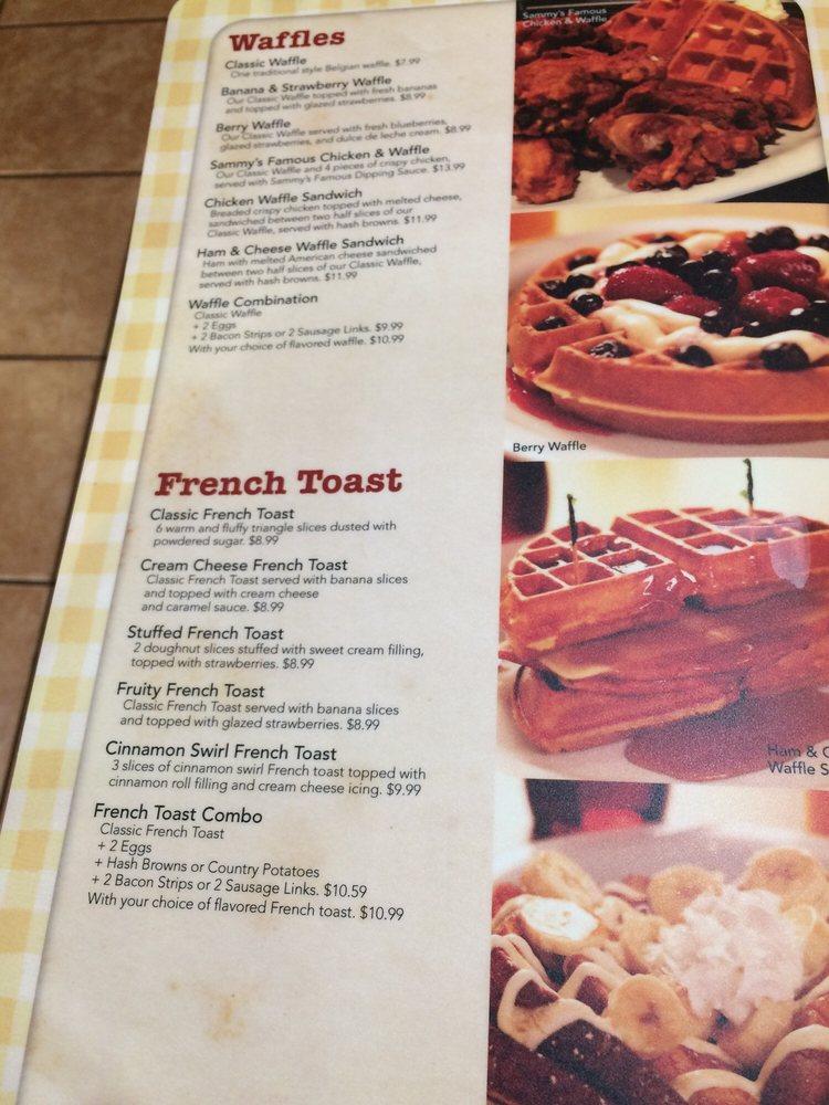 Menu at Sammy's Stackhouse restaurant, Orange