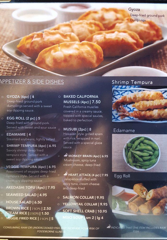 Menu at Sushido restaurant, Tacoma