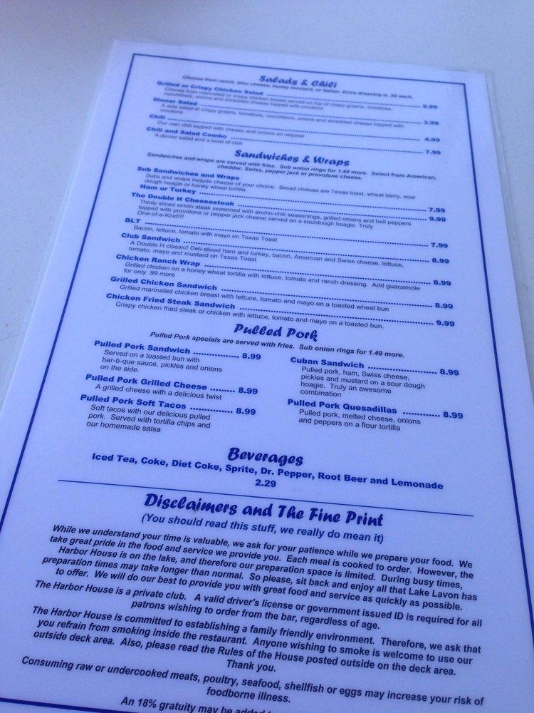 Menu at The Harbor House pub & bar, Wylie, St Paul Rd