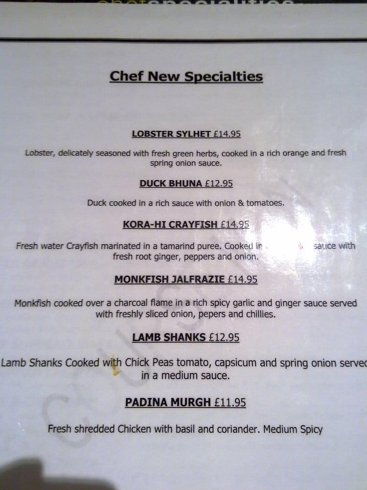 Menu at Kinara Indian Cuisine restaurant, Whiteabbey
