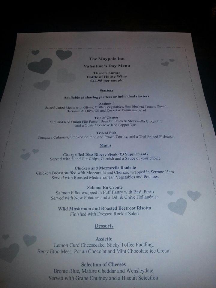 Menu at The Maypole Inn pub & bar, Halifax