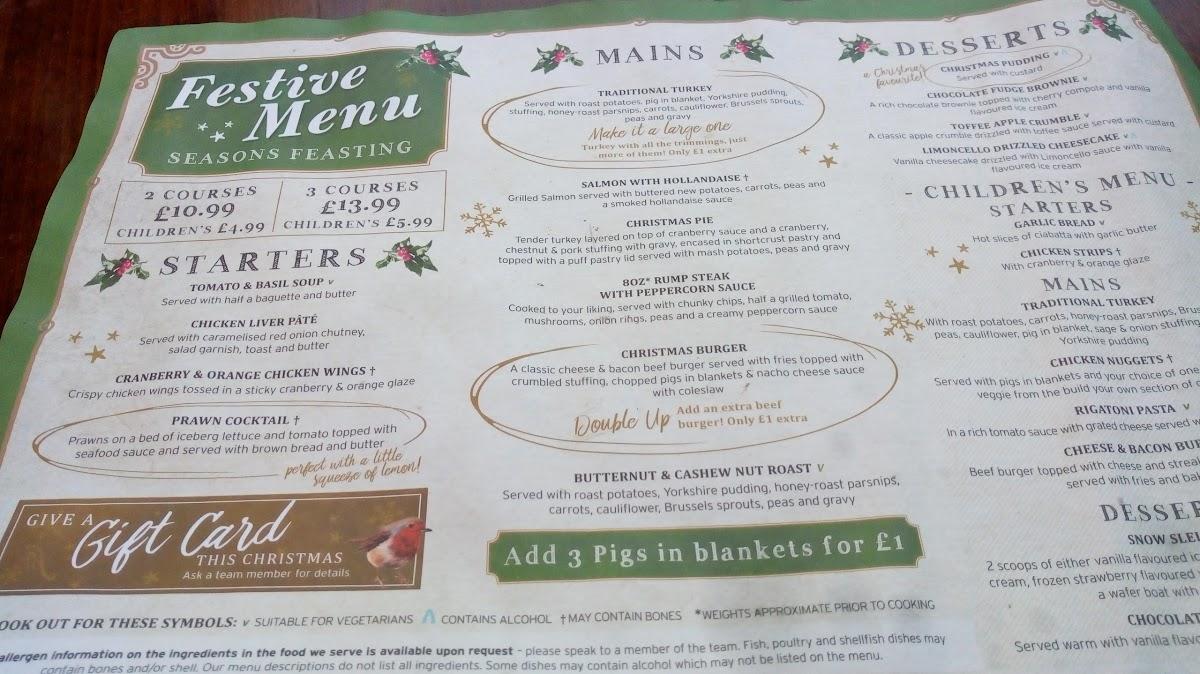 Menu at Station Promenade pub & bar, Morecambe