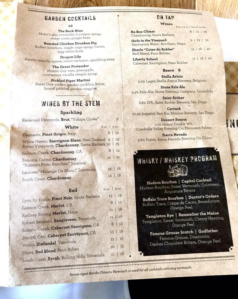 Menu at Cork Fire Kitchen restaurant, Temecula