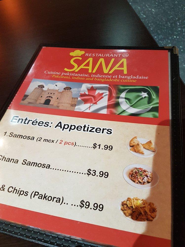 Carta de Sana Restaurant Halal ( CRESCENT ), Montréal, A Crescent St