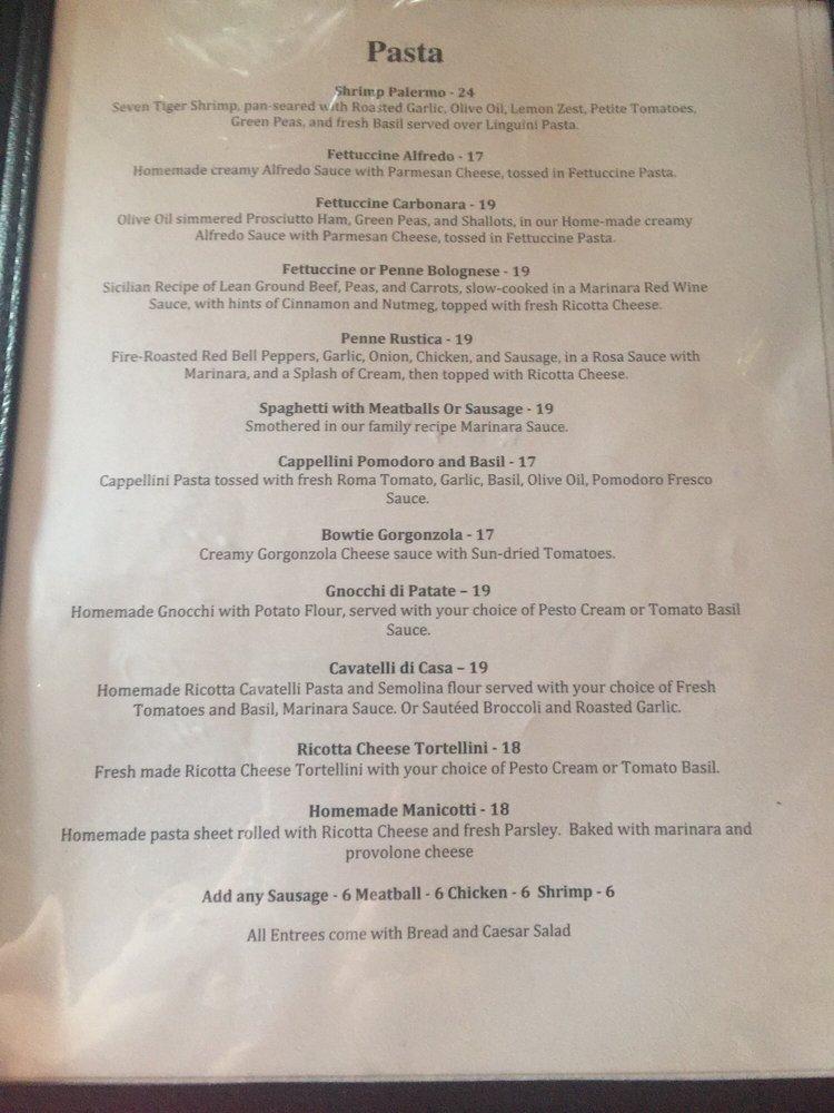Menu at Odyssey Italian Restaurant, Denver, 603 E 6th Ave